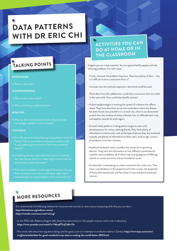 Data science: discovering hidden patterns in data | Teaching Resources