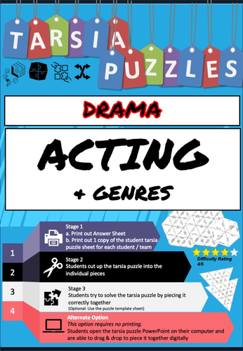 Drama Puzzle Activities Acting | Teaching Resources