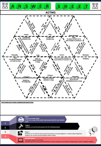 Drama Puzzle Activities Acting | Teaching Resources