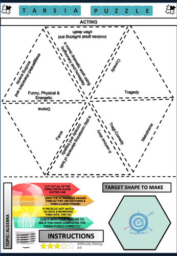 Drama Puzzle Activities Acting | Teaching Resources