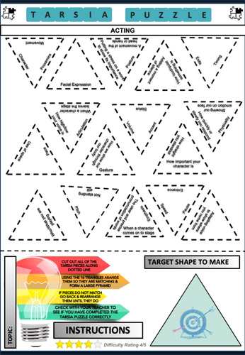 Drama Puzzle Activities Acting | Teaching Resources
