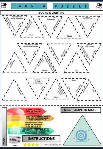 Lighting and Sound Drama Puzzles | Teaching Resources