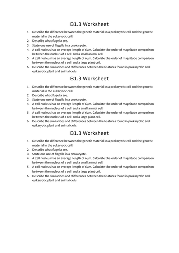 AQA GCSE Biology (9-1) B1.3 Eukaryotic and prokaryotic cells FULL ...