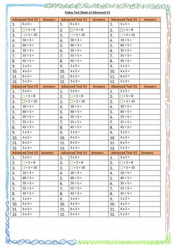 Times Tables Programme x5 Shore Oak Resources | Teaching Resources