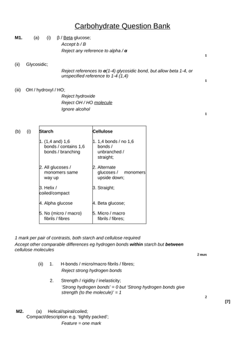 AQA A Level Biology Biological Molecules | Teaching Resources