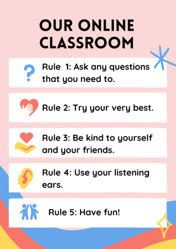 EYFS/KS1 Online Classroom Rules Poster | Teaching Resources