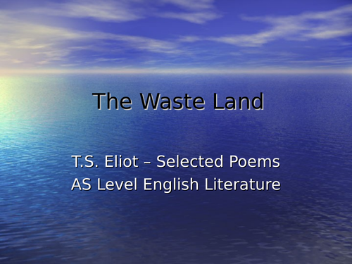 The Waste Land | Teaching Resources