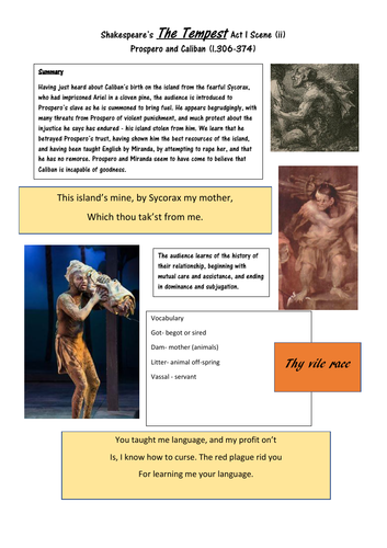The Tempest Worksheets | Teaching Resources