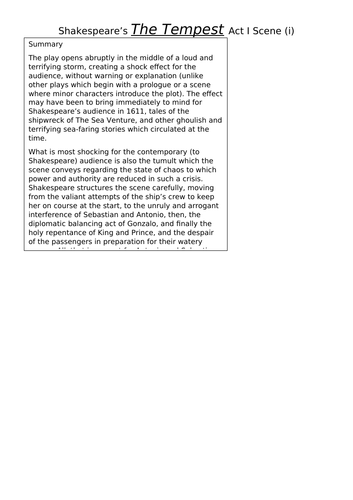 The Tempest Worksheets | Teaching Resources