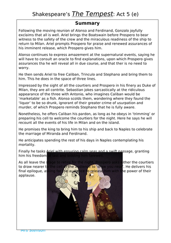The Tempest Worksheets | Teaching Resources