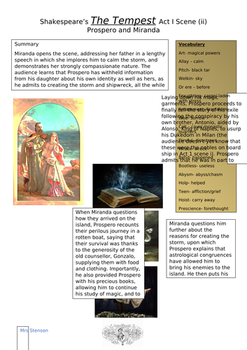 The Tempest Worksheets | Teaching Resources