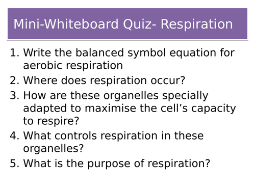 AQA A Level Respiration | Teaching Resources