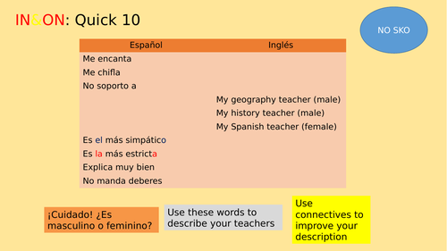 School Spanish (sentence builders + lessons) | Teaching Resources