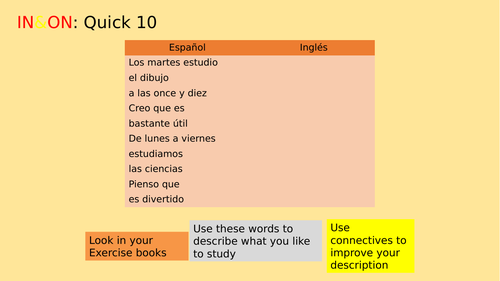 School Spanish (sentence builders + lessons) | Teaching Resources