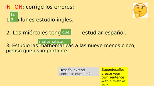 School Spanish (sentence builders + lessons) | Teaching Resources