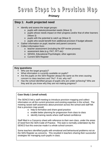 7 steps to a SEN provision map | Teaching Resources