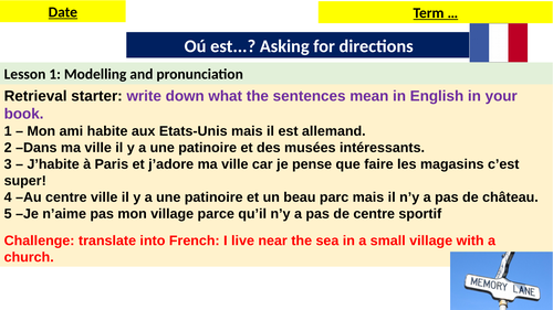 Basic directions and shops Key stage 3 following a Conti approach ...