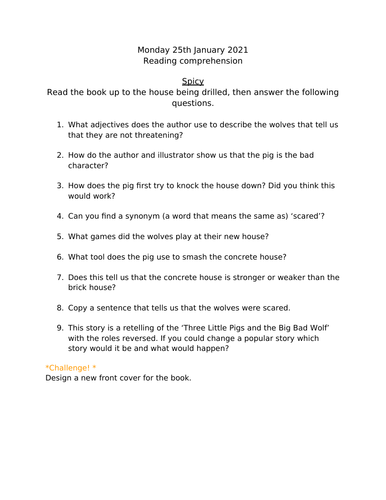 The Three Little Wolves and The Big Bad Pig (8 Lessons) | Teaching ...