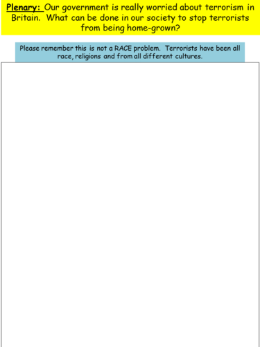 History KS3 Home Learning - Terrorism | Teaching Resources
