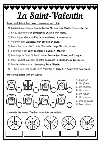 KS3 French- Valentine's Day Booklet | Teaching Resources