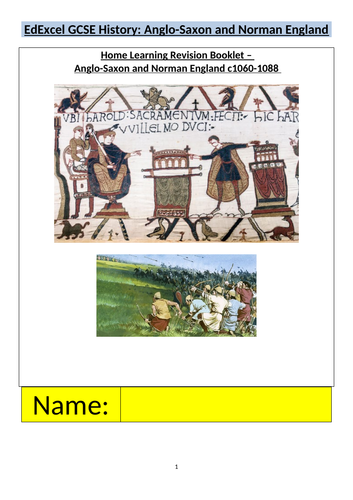 GCSE History - Anglo-Saxon and Norman England Revision Booklet ...
