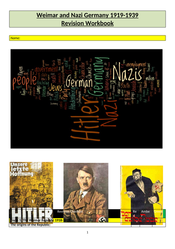 Germany 1919-1939 Revision Work Booklet | Teaching Resources