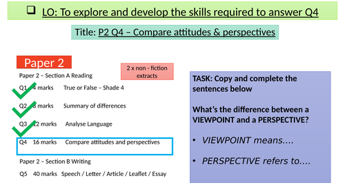 AQA Lang Paper 2 - Full walkthrough with model answers (section A ...