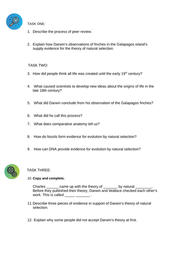 KS3 Charles Darwin - Home learning | Teaching Resources