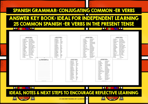SPANISH ER VERBS PRESENT TENSE | Teaching Resources