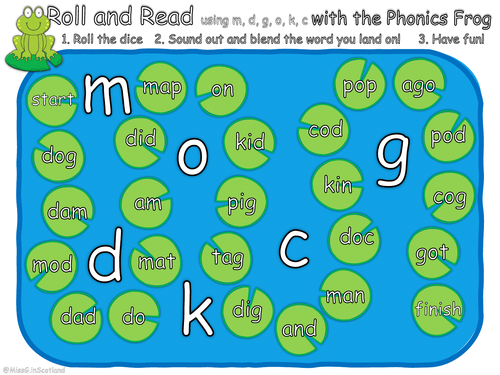Phonics Game "Roll and Read with the Phonics Frog" | Teaching Resources