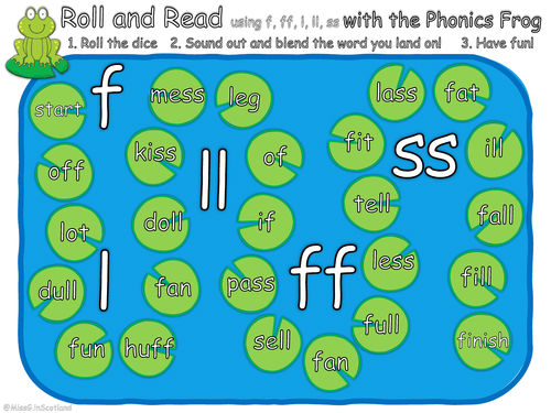 Phonics Game "Roll and Read with the Phonics Frog" | Teaching Resources