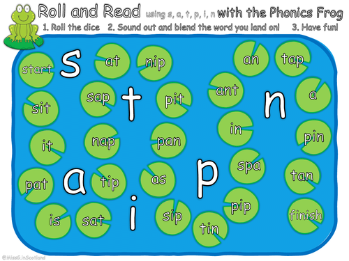Phonics Game "Roll and Read with the Phonics Frog" | Teaching Resources