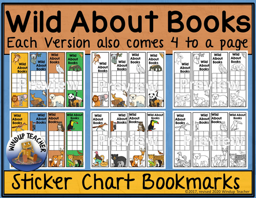 Wild About Books Bookmarks | Reading | Sticker Charts | Teaching Resources