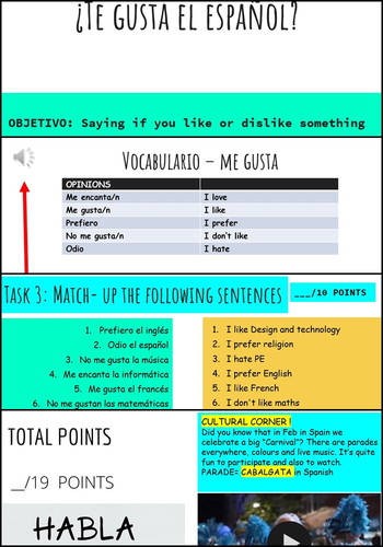 Spanish Unit on school subjects, opinions, food and Spanish school ...