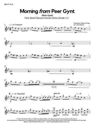 Morning from Peer Gynt (Flexi-Band Score & Parts) | Teaching Resources