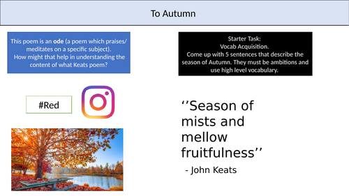 John Keats - Ode To Autumn | Teaching Resources