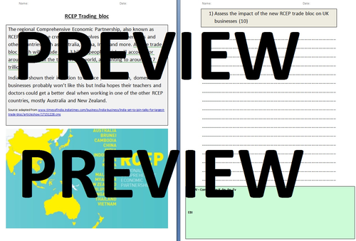 Edexcel A Level Business Theme 4 - 4.1.5 Trading blocs | Teaching Resources