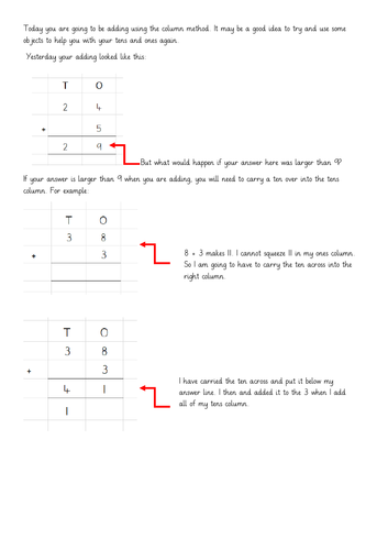 Column Addition and Subtraction | Teaching Resources