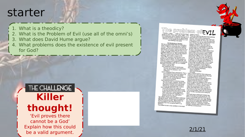 A Level. OCR. The Problem of Evil. LESSON 2. Logical and Evidential ...