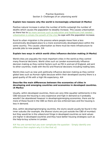 Complete Exam question pack for GCSE Geography | Teaching Resources