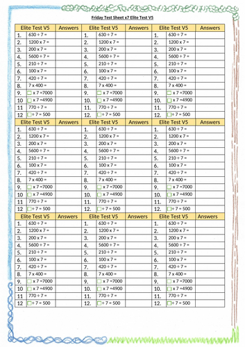 Times Tables Programme x7 Shore Oak Resources | Teaching Resources