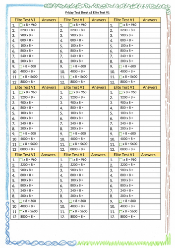 Times Tables Programme x8 Shore Oak Resources | Teaching Resources