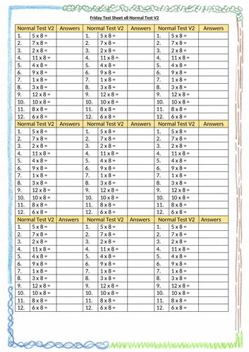 Times Tables Programme x8 Shore Oak Resources | Teaching Resources