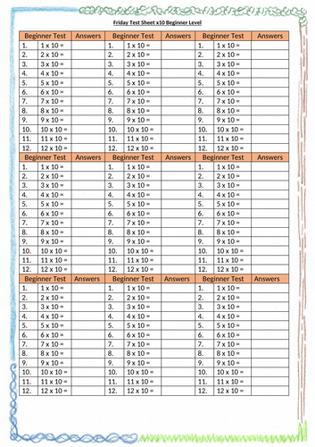 Times Tables Programme x10 Shore Oak Resources | Teaching Resources