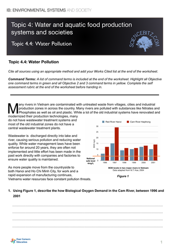 Topic 4.4 IB ESS Water Pollution Biotic Indices | Teaching Resources