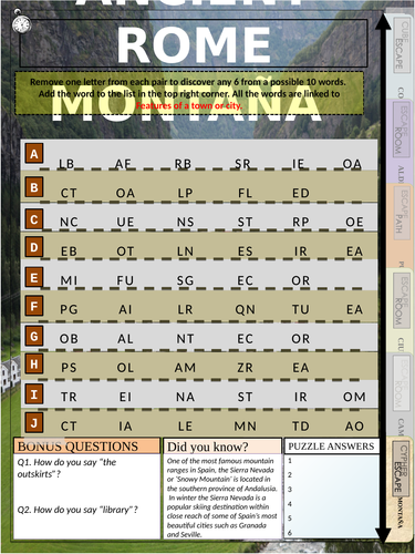 Spanish Escape room - Hometown | Teaching Resources