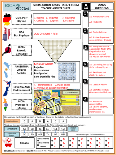 Social Global Issues - French Revision | Teaching Resources