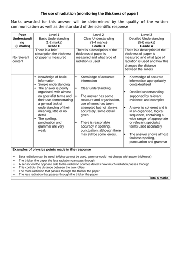 AQA KS4 GCSE Physics (Science) Uses of Radiation Lesson | Teaching ...