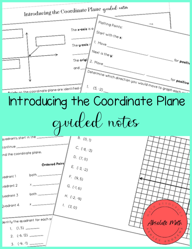 Introducing the Coordinate Plane Guided Notes | Teaching Resources