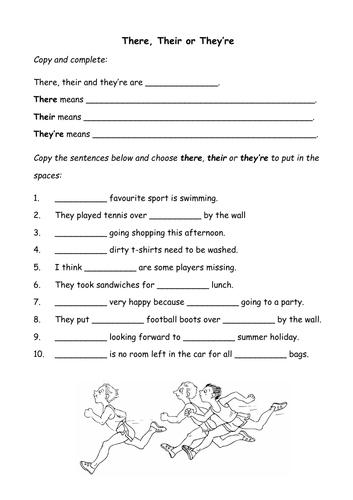 KS2 Worksheet - Homophones - There/Their/They're (2 worksheets ...